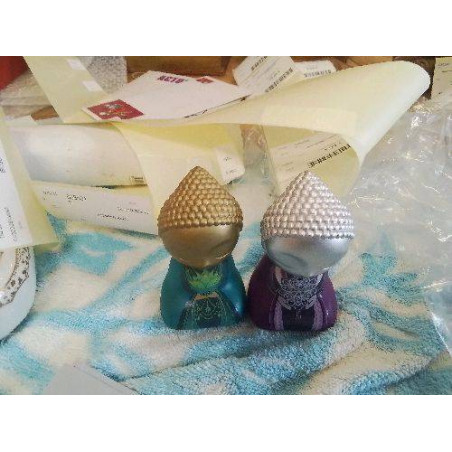 DUO BOUDDHAS TURQUOISE VIOLET PM
